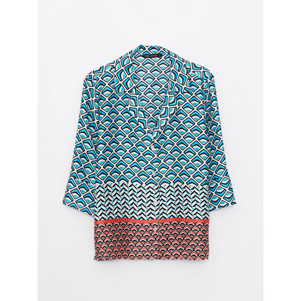 LCW LIMITED Önden Düğme Kapamalı Desenli Saten Kadın Gömlek