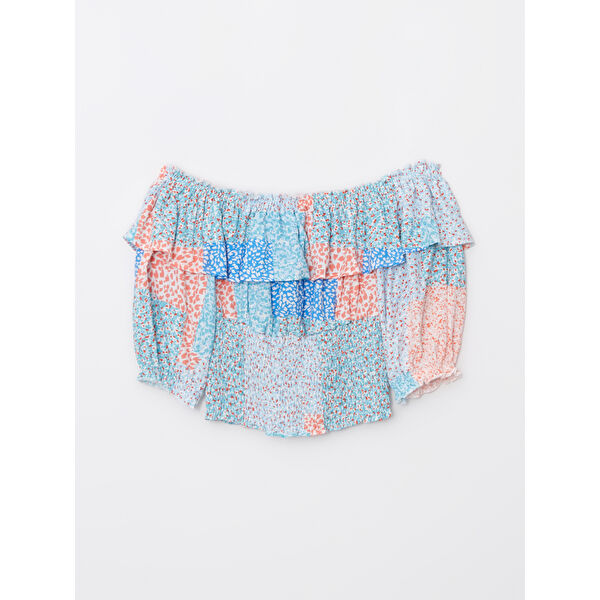 LCW LIMITED Straplez Yaka Desenli Kolsuz Viskon Kadın Bluz LCW LIMITED Straplez Yaka Desenli Kolsuz Viskon Kadın Bluz