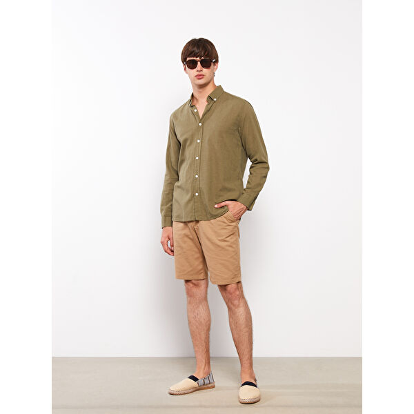 Standart Kalıp Gabardin Erkek Şort