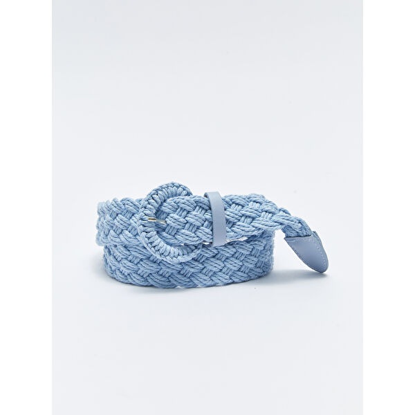 İnce Örgü Kadın Hasır Kot Kemeri