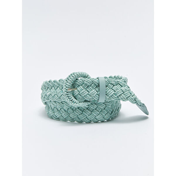 İnce Örgü Kadın Hasır Kot Kemeri