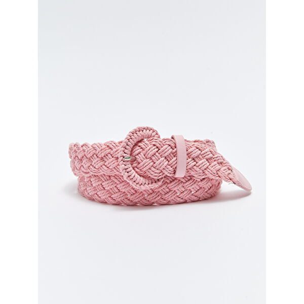 İnce Örgü Kadın Hasır Kot Kemeri