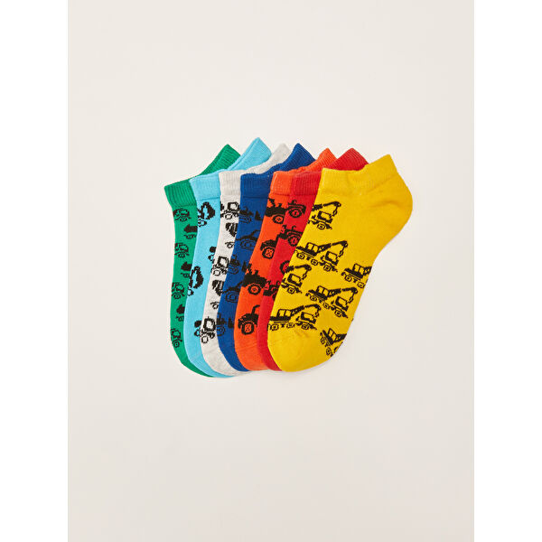 Desenli Erkek Çocuk Patik Çorap 7'li