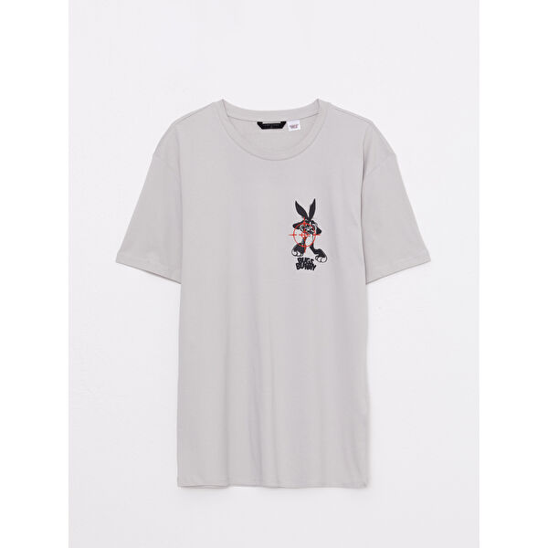 LCW CASUAL Bisiklet Yaka Kısa Kollu Bugs Bunny Baskılı Penye Erkek Tişört