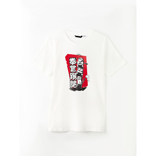 LCW CASUAL Bisiklet Yaka Kısa Kollu Minyonlar Baskılı Penye Erkek Tişört