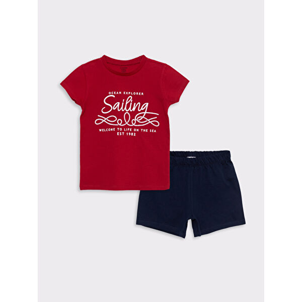 Bisiklet Yaka Kısa Kol Baskılı Erkek Bebek Pijama Takım