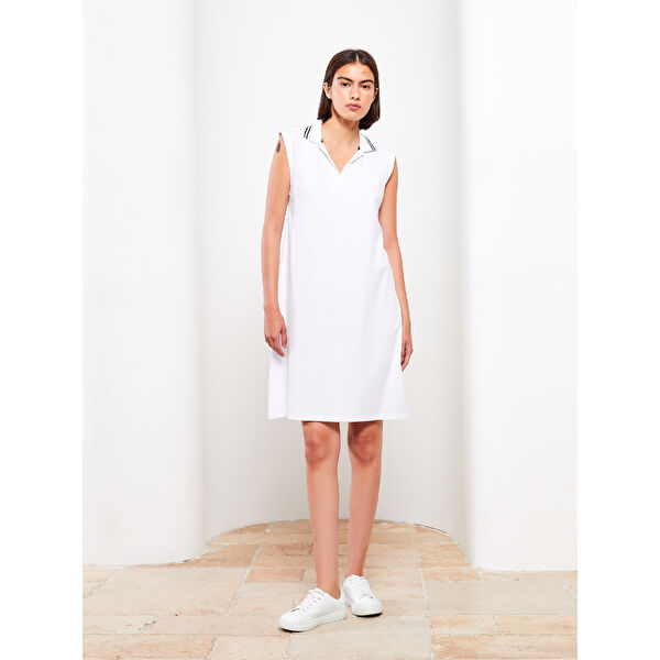 Polo Yaka Düz Kolsuz Kadın Elbise Polo Yaka Düz Kolsuz Kadın Elbise