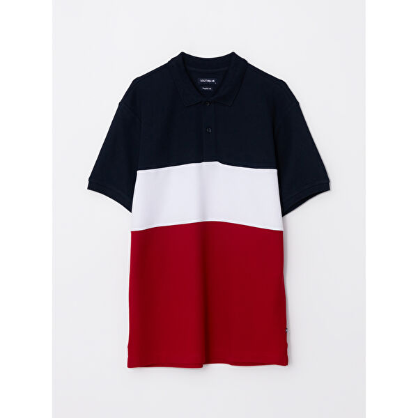 SOUTHBLUE Polo Yaka Kısa Kollu Renk Bloklu Erkek Tişört