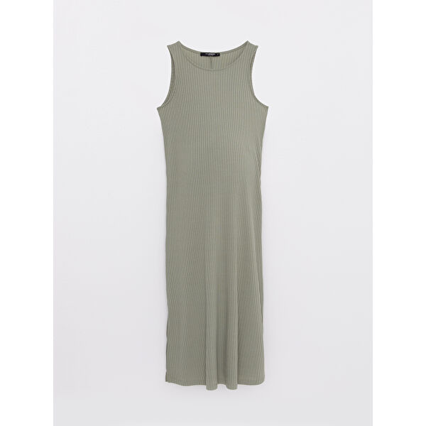 Bisiklet Yaka Düz Kolsuz Hamile Elbise