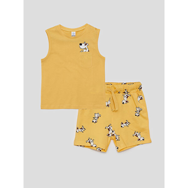 Bisiklet Yaka Baskılı Erkek Bebek Atlet ve Şort 2'li Takım Bisiklet Yaka Baskılı Erkek Bebek Atlet ve Şort 2'li Takım