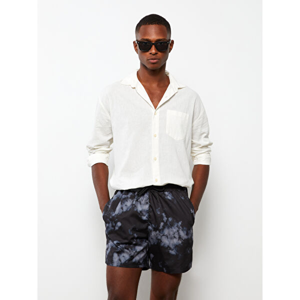 Kısa Boy Baskılı Deniz Şortu Kısa Boy Baskılı Deniz Şortu