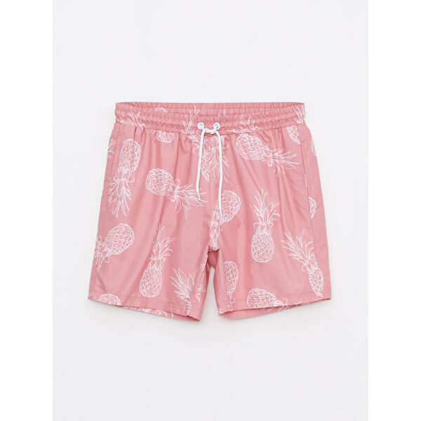 Kısa Boy Desenli Erkek Deniz Şortu