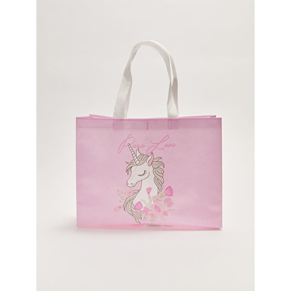 Baskılı Kız Çocuk Alışveriş Çantası