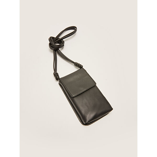 Deri Görünümlü Kadın Telefon Çantası