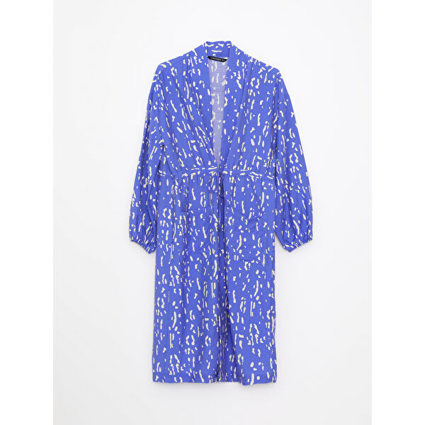 MODEST Şal Yaka Desenli Uzun Kollu Kadın Kimono