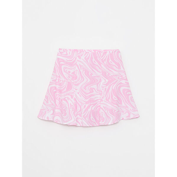 LCW CASUAL Beli Fermuarlı Desenli Viskon Kadın Etek