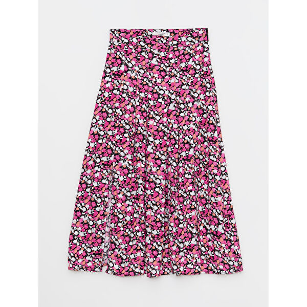 Desenli Viskon Kadın Etek