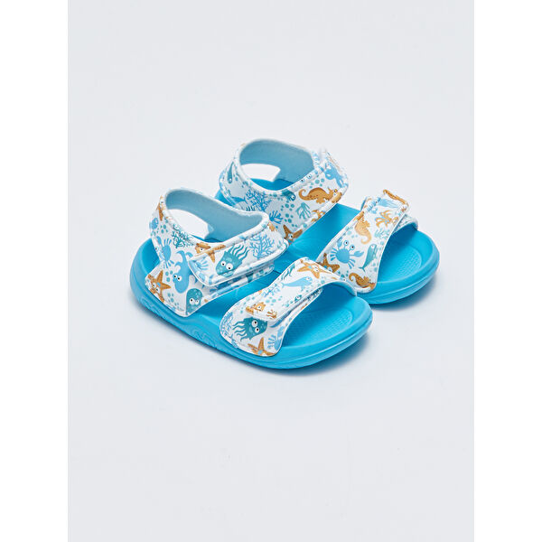 Baskılı Cırt Cırtlı Erkek Bebek Sandalet