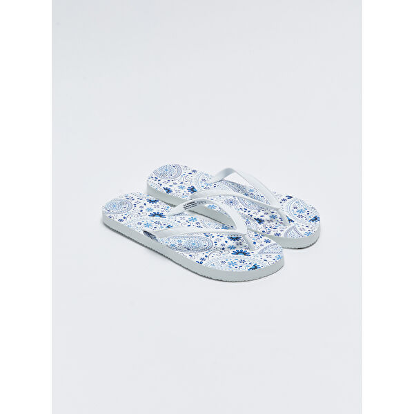 Baskılı Kadın Parmak Arası Plaj Terliği