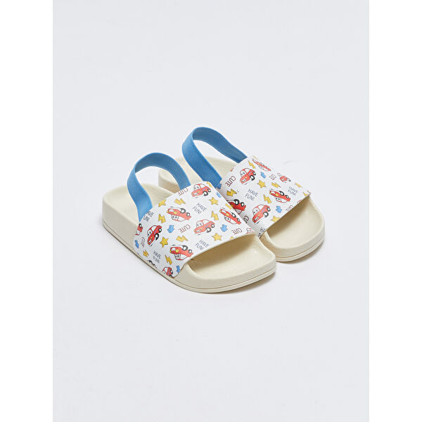 Baskılı Tek Bantlı Erkek Bebek Plaj Terliği