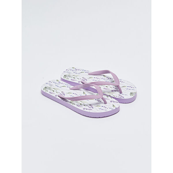 Baskılı Parmak Arası Kadın Plaj Terliği