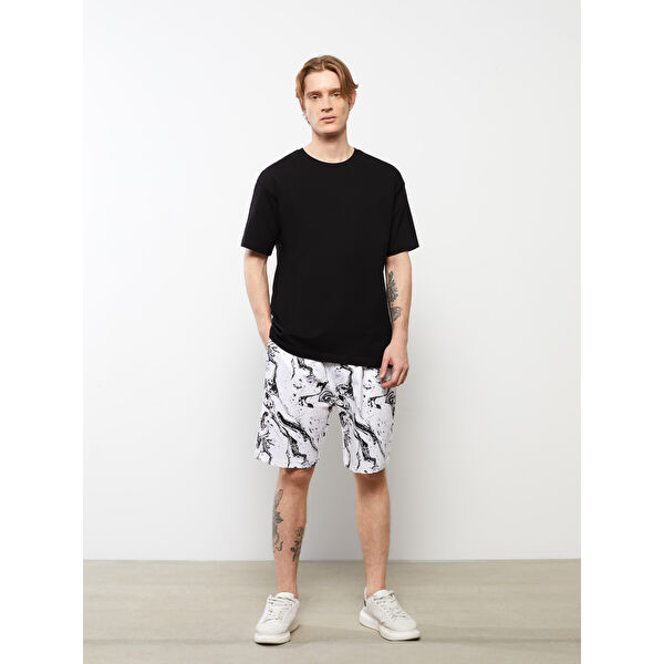 Slim Fit Erkek Desenli Pijama Alt Şort