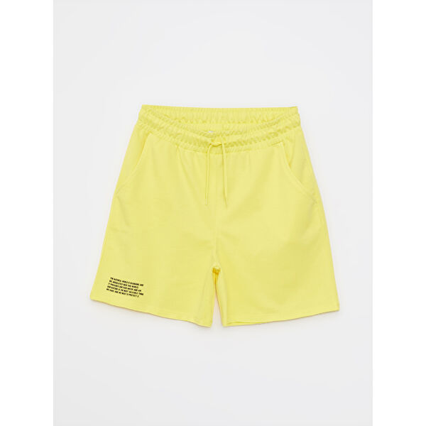 LCW CASUAL Beli Lastikli Yazı Baskılı Kadın Şort