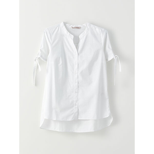 LCW GRACE Kaçık Yaka Düz Kısa Kollu Pamuklu Kadın Gömlek LCW GRACE Kaçık Yaka Düz Kısa Kollu Pamuklu Kadın Gömlek