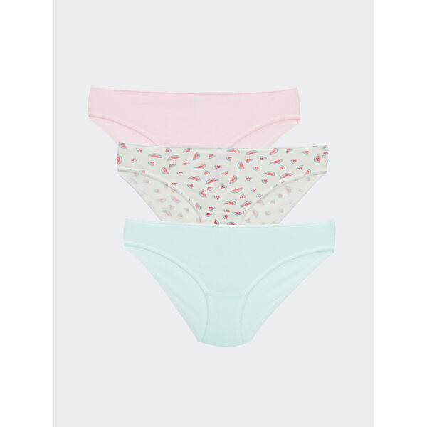 Desenli Kadın Bikini Külot 3'lü Paket Desenli Kadın Bikini Külot 3'lü Paket