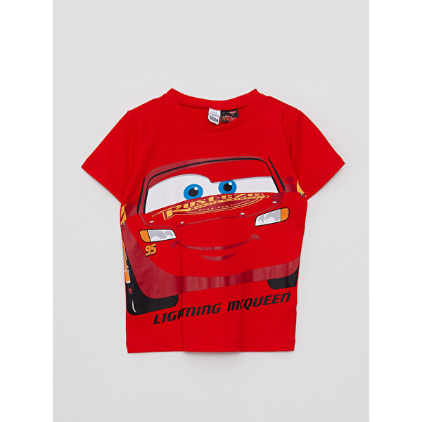 Bisiklet Yaka Kısa Kollu Arabalar Baskılı Erkek Bebek Tişört