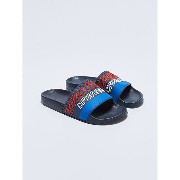 Tek Bantlı Baskılı Erkek Çocuk Terlik