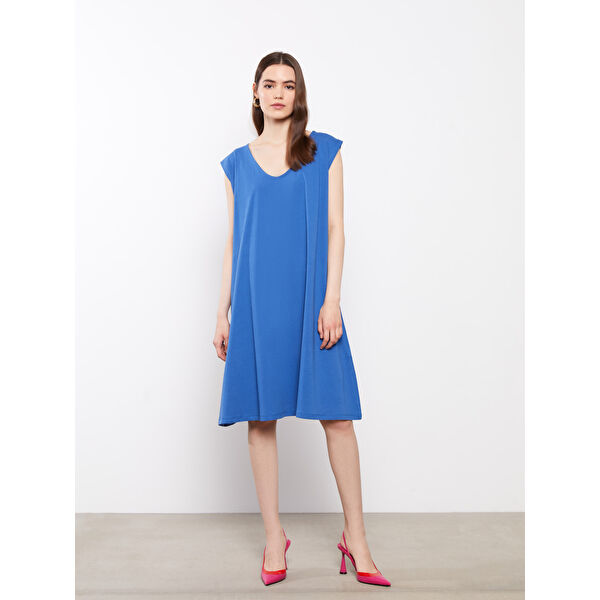 LCW CLASSIC U Yaka Düz Kısa Kollu A Kesim Pamuklu Kadın Elbise LCW CLASSIC U Yaka Düz Kısa Kollu A Kesim Pamuklu Kadın Elbise