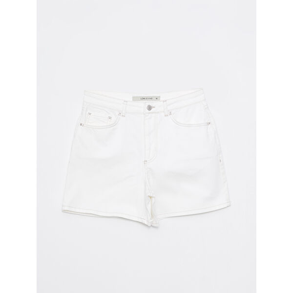 Standart Fit Düz Cep Detaylı Kadın Jean Şort