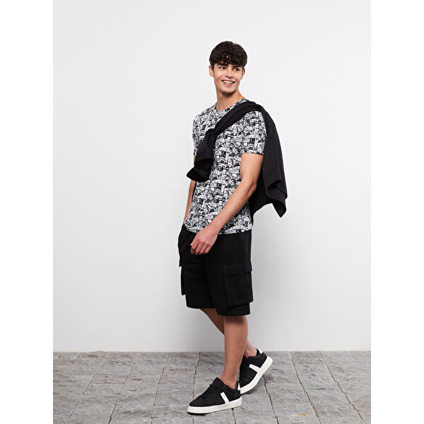 Bisiklet Yaka Kısa Kollu Minyonlar Baskılı Penye Erkek Tişört