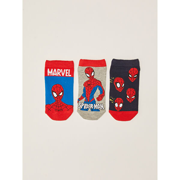 Spiderman Desenli Erkek Çocuk Patik Çorap 3'lü
