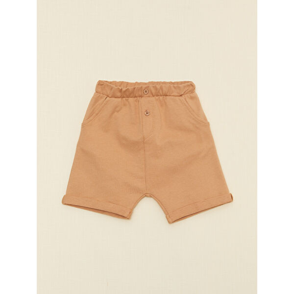 Beli Lastikli Basic Organik Pamuklu Erkek Bebek Şort Beli Lastikli Basic Organik Pamuklu Erkek Bebek Şort