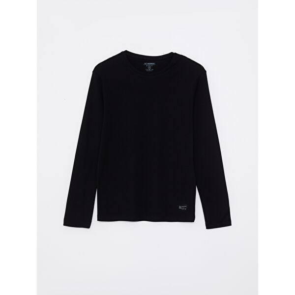 LCW BASIC Bisiklet Yaka Uzun Kollu Penye Erkek Tişört