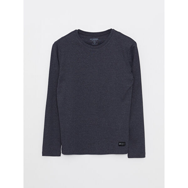 LCW BASIC Bisiklet Yaka Uzun Kollu Penye Erkek Tişört