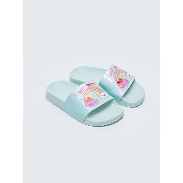 Baskılı Tek Bantlı Kız Çocuk Terlik