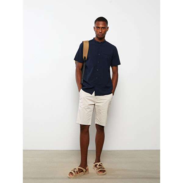 Standart Kalıp Gabardin Erkek Şort