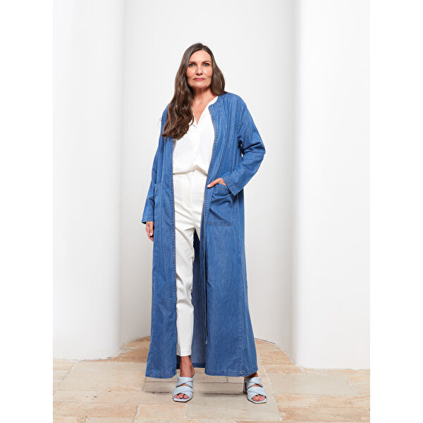 Bisiklet Yaka Düz Uzun Kollu Kadın Jean Ferace Bisiklet Yaka Düz Uzun Kollu Kadın Jean Ferace