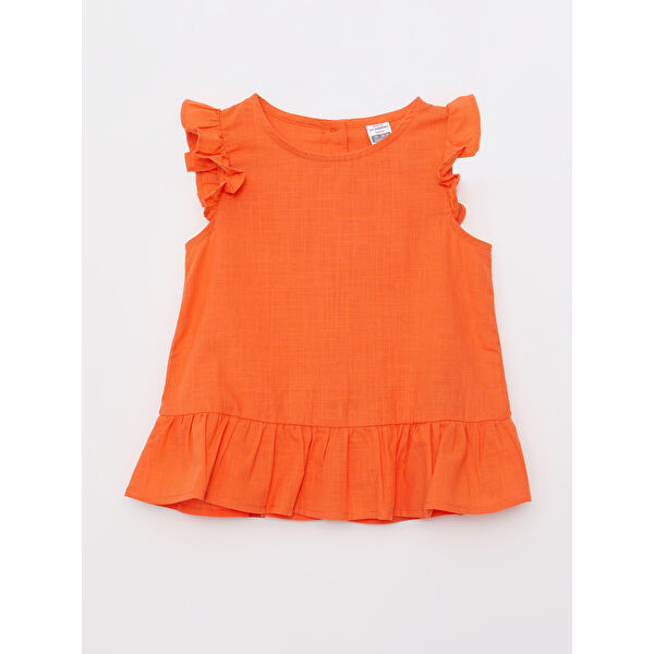 Bisiklet Yaka Pamuklu Basic Kız Bebek Bluz