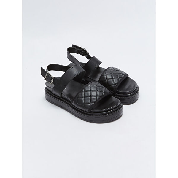 Kalın Taban Toka Detaylı Bantlı Kadın Sandalet Kalın Taban Toka Detaylı Bantlı Kadın Sandalet