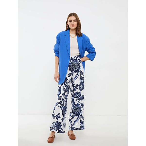 LCW CLASSIC Standart Fit Çiçekli Kadın Palozzo Pantolon