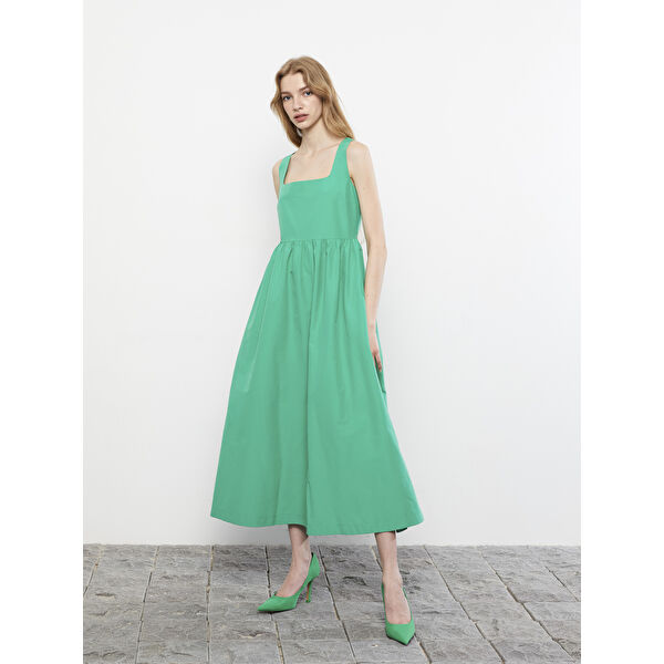 LCW LIMITED Kare Yaka Düz Kolsuz Kadın Elbise