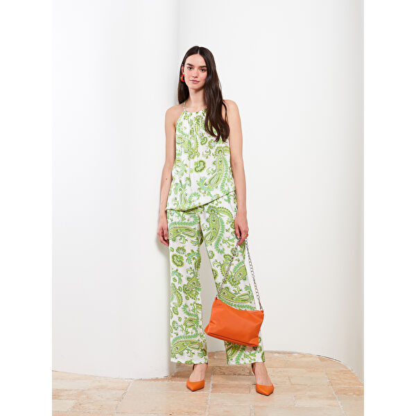 LCW LIMITED Beli Lastikli Desenli Kadın Pantolon