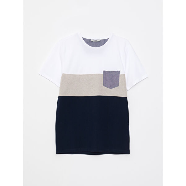 LCW VISION Bisiklet Yaka Kısa Kollu Renk Bloklu Pike Erkek Tişört