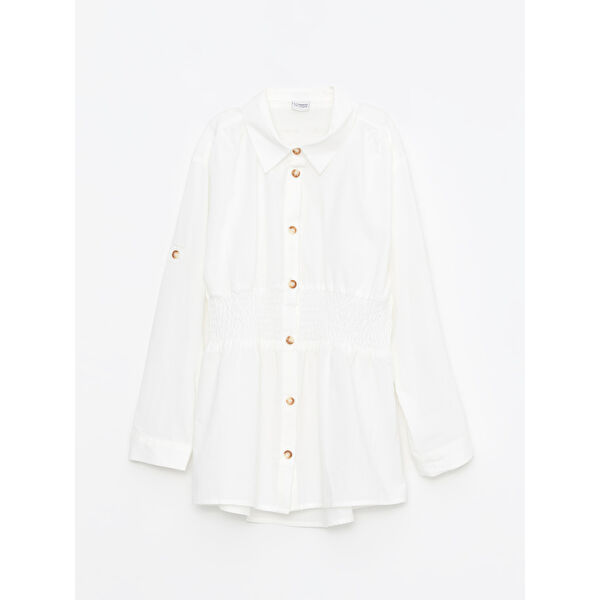 Basic Uzun Kollu Poplin Kız Çocuk Tunik