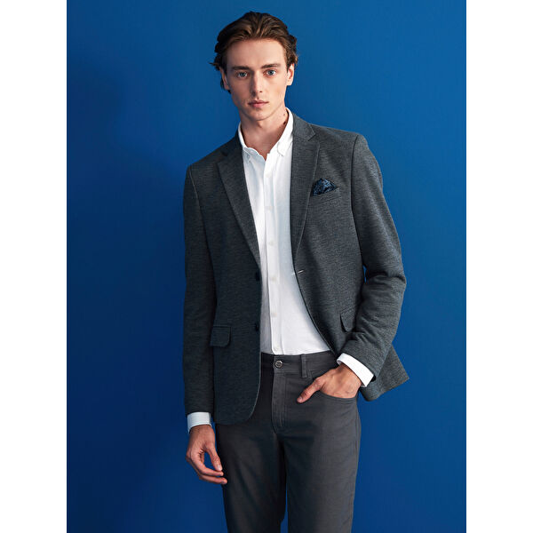 Slim Fit Uzun Kollu Armürlü Erkek Gömlek