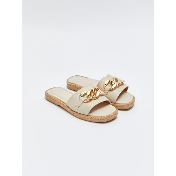 Zincir Detaylı Tek Bantlı Kadın Terlik